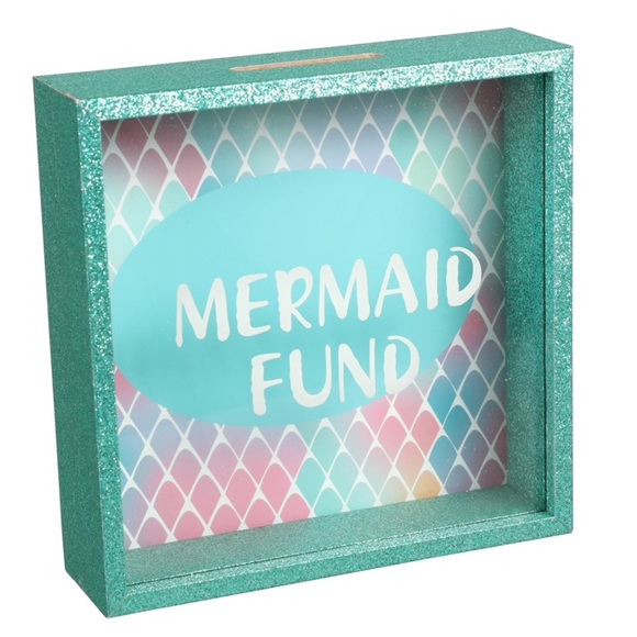 Accessories | Aqua Glitter Money Bank Mermaids Theme Piggy Bank | Poshmark